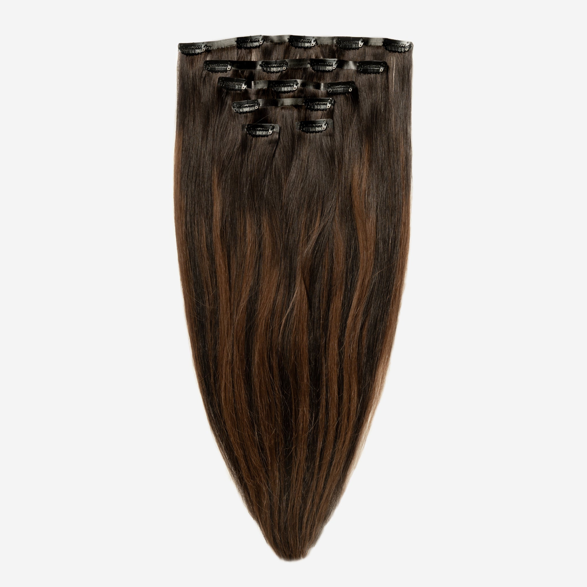 Myextensions Invisible Clip In - Dark Chocolate Brown Balayage 1A+4 ...